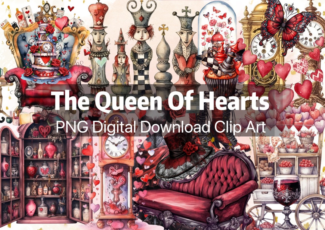The Queen of Hearts Alices Adventures in Wonderland Digital Clip Art ...