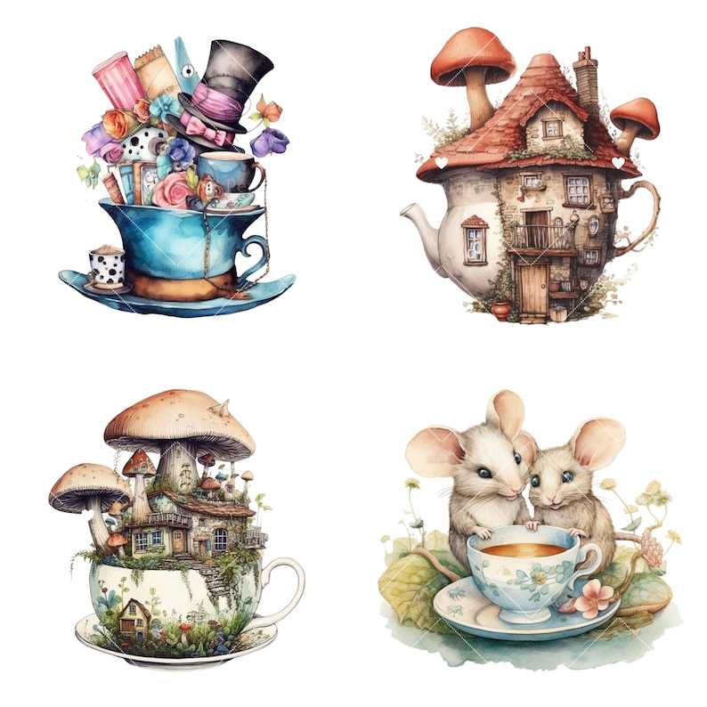 The Dormouse Alices Adventures in Wonderland Dormouse in a Cup Digital ...