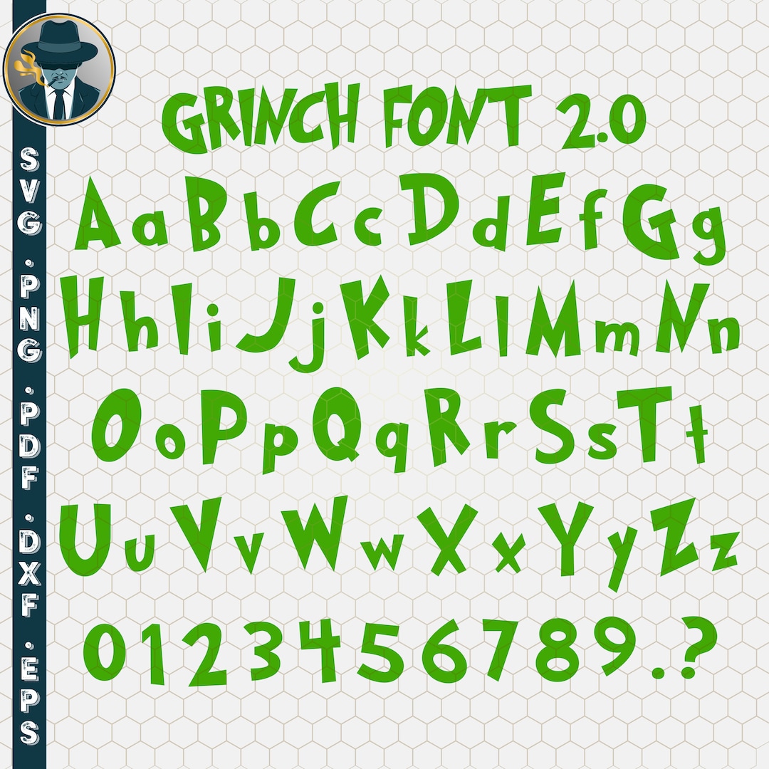 Grinch Font SVG Christmas Svg Christmas Grouch Alphabet - Etsy UK