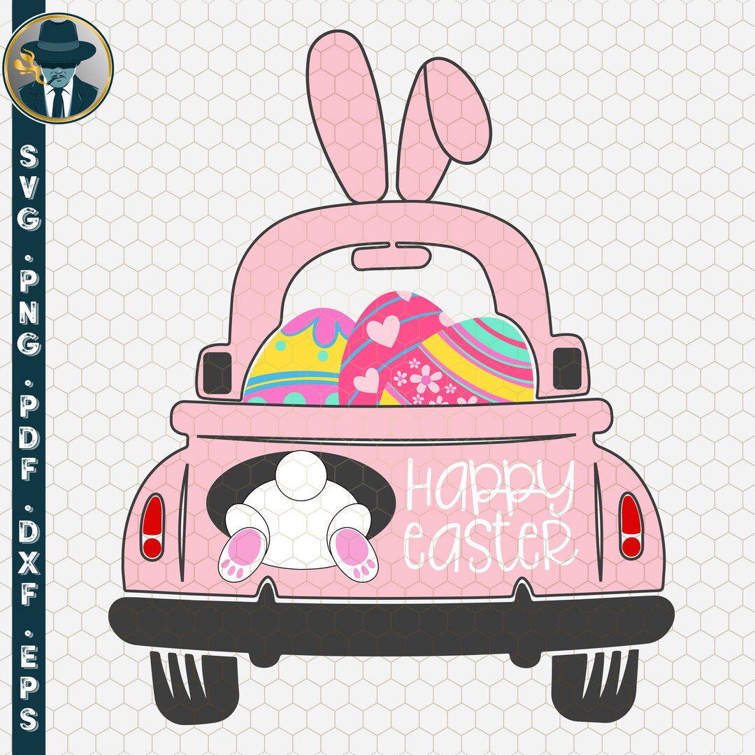 Happy Easter Truck Svg, Cute Bunny Svg, Easter Bunny Svg, Bunny Svg ...