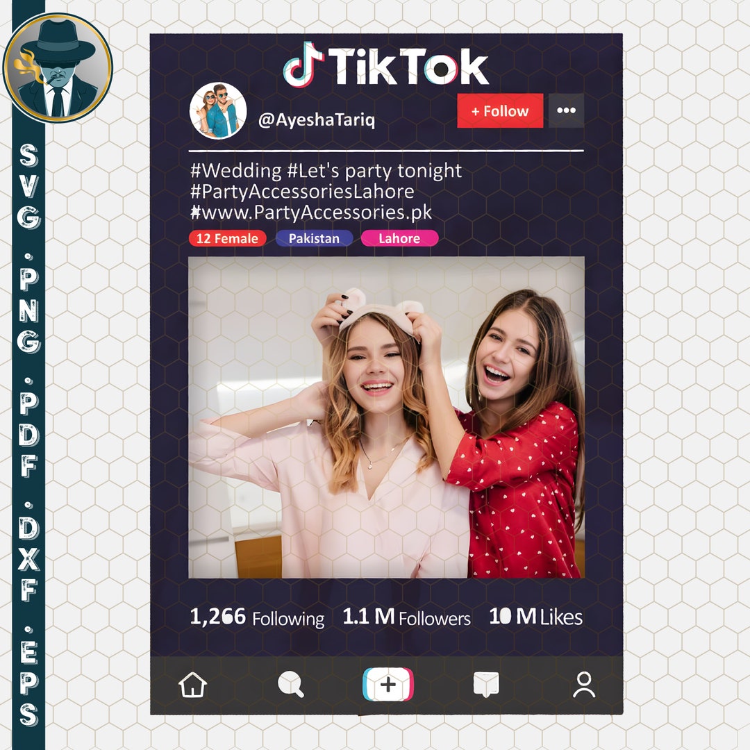 Customized Tik Tok Frame Prop Svg, Tiktok Svg, Party Svg, Birthday Svg, Tiktoker Svg, Tiktok ...