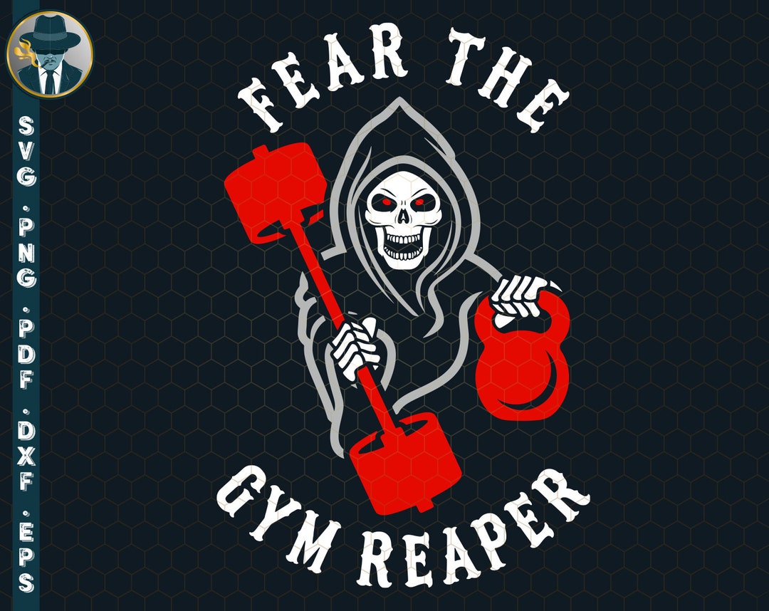 Fear the Gym Reaper SVG, Skeleton SVG, Skeleton Silhouette, Skeleton ...
