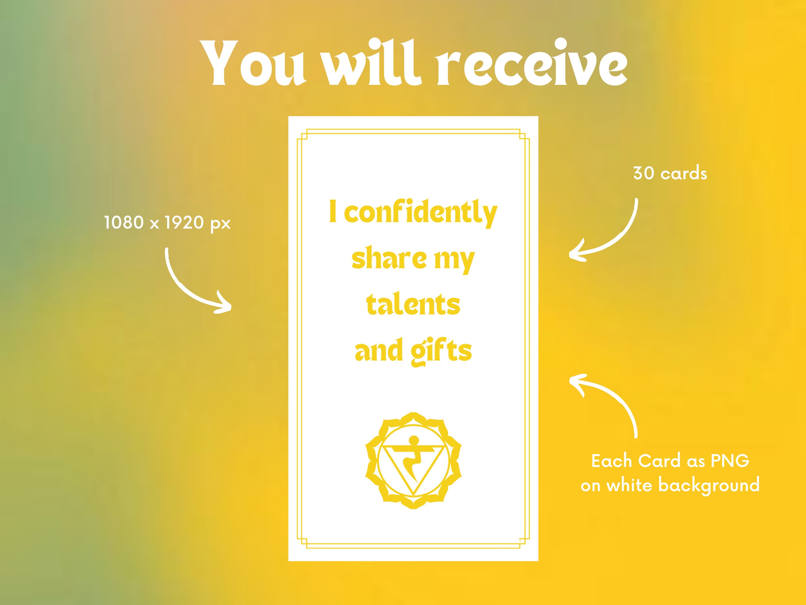 30 Solar Plexus Chakra Daily Affirmation Cards | Printable Digital Minimalist Cards for ...