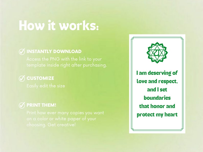 30 Heart Chakra Daily Affirmation Cards | Printable Digital Minimalist ...