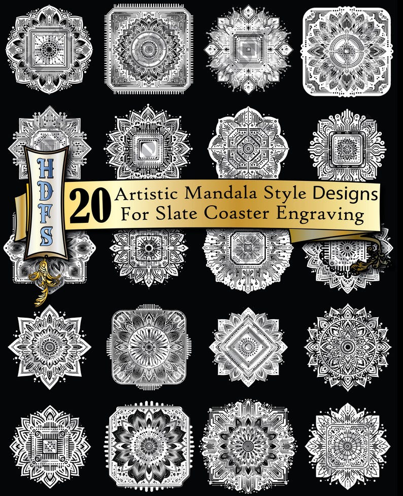 Artistic Mandala Circuit Collection, Bundle, Laser Ready PNG Files for ...