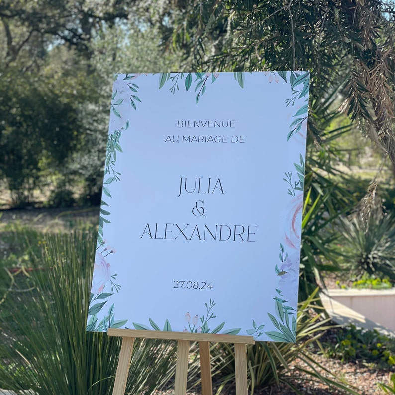 ROSA Wedding Welcome Sign | Pink Flower Theme Wedding Ceremony Sign ...