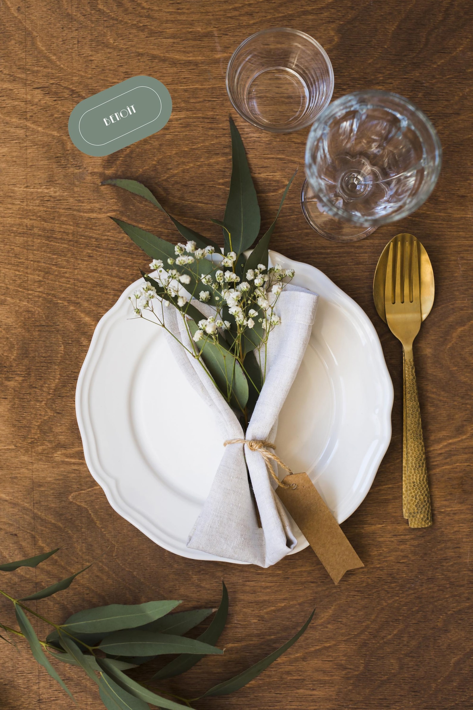 Set of 50+ Oval Place Markers - Ceremony Guest Name Sign for PVC Table ...