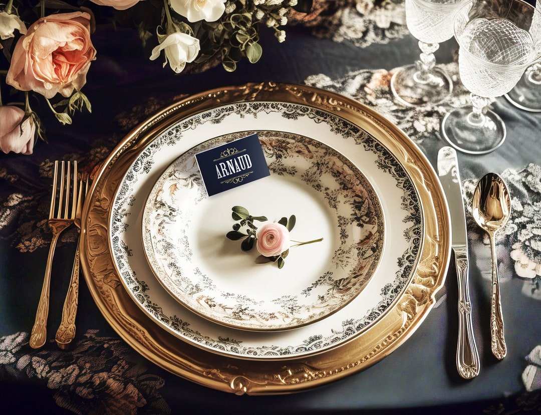 Set of 50+ PEAKY BLINDERS Style Place Cards - Guest Names on Blue PVC ...