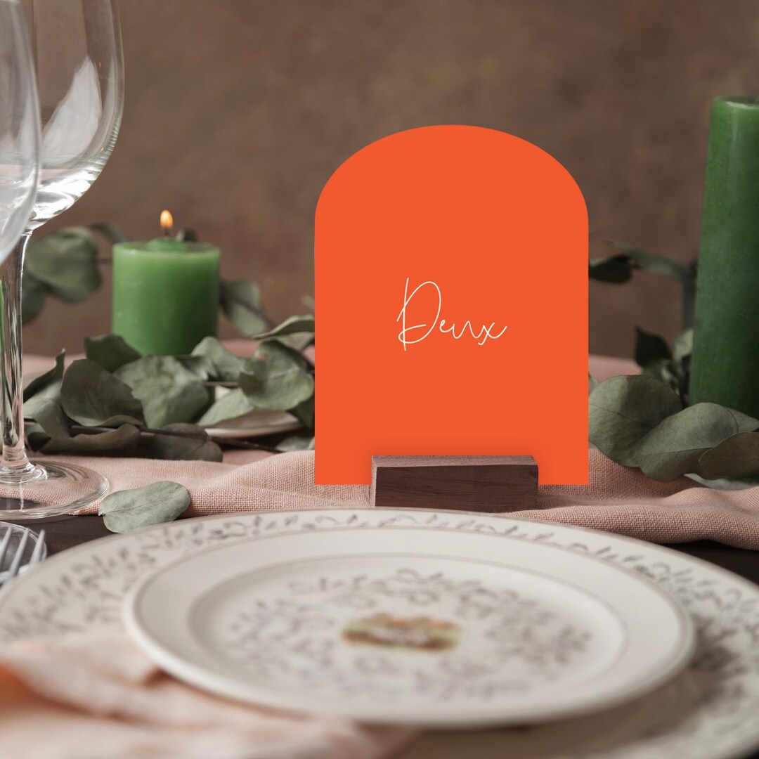 Set of 7 and COLORED Wedding Table Markers PVC Wedding Table Numbers ...