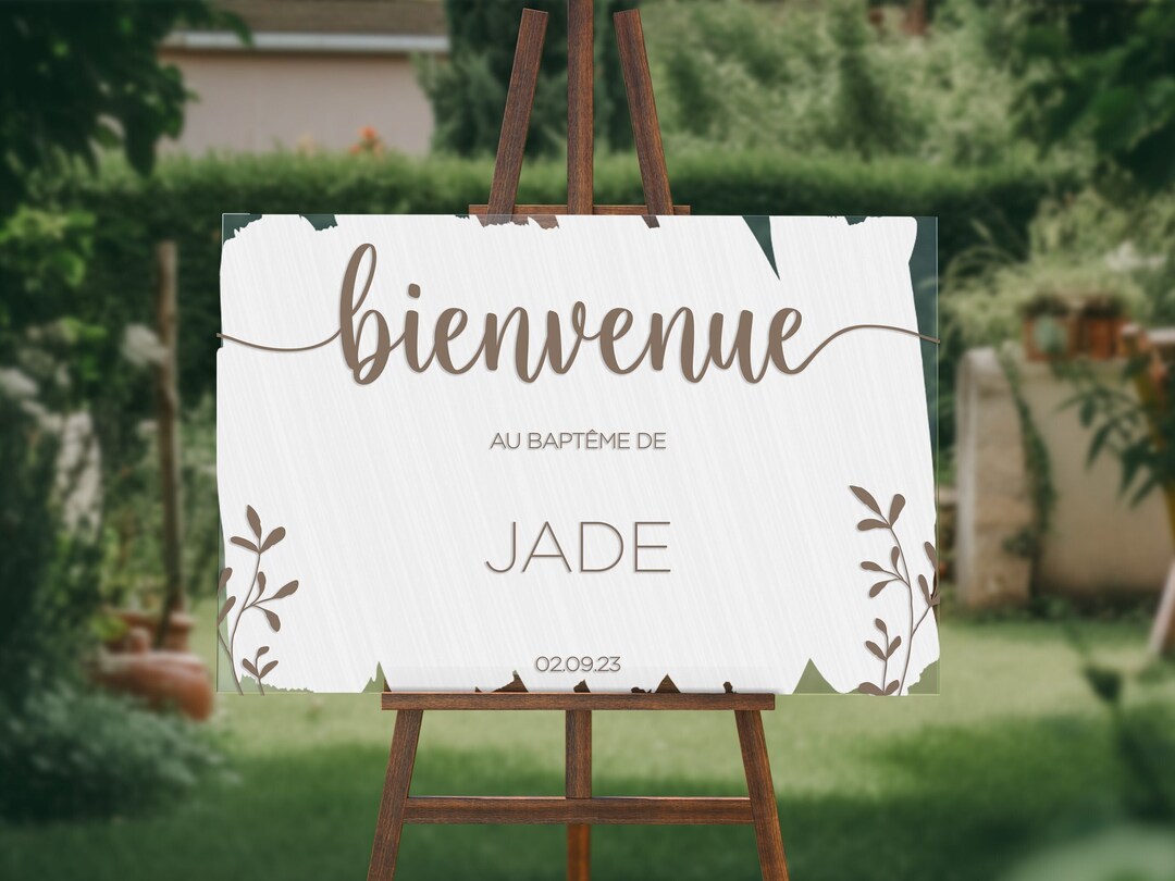 Customizable Baptism Welcome Sign in Plexiglass COLOR GLASS Platinum ...