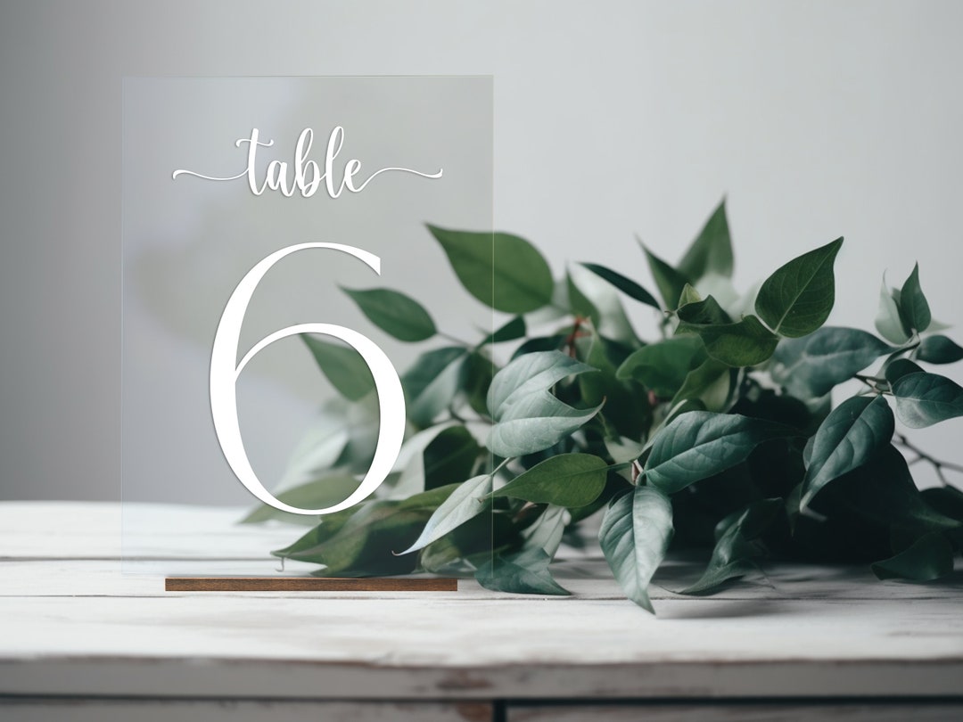 Lot de 7 et + marques tables mariage plexi LOVA - Numéros de tables ...