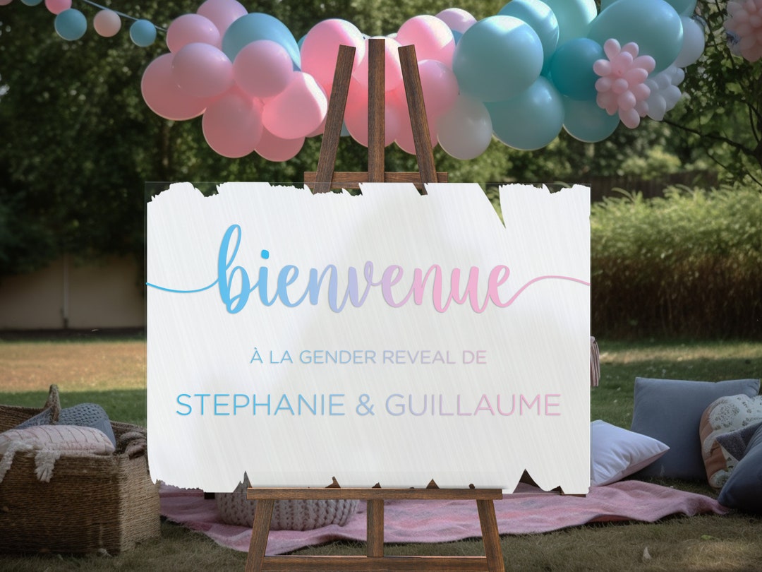 Welcome Sign Gender Reveal Plexi COLOR GLASS Blose Platinum - Etsy