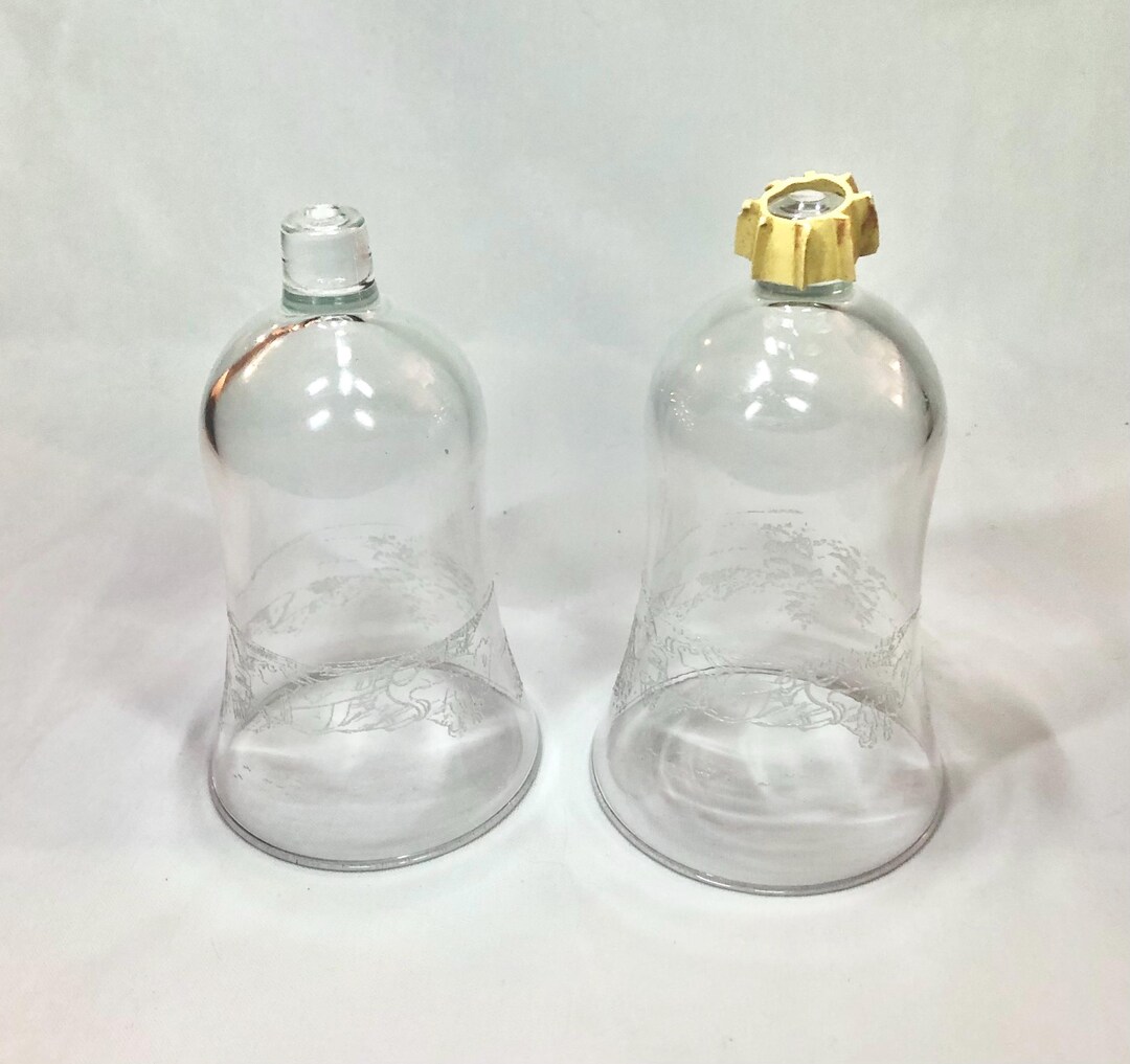 Homco Glass Peg Candle Holders Pair Winter Sleigh Ride - Etsy