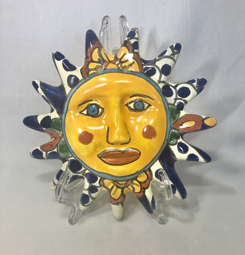 Mexican Talavera Art Pottery Sun Face - Etsy
