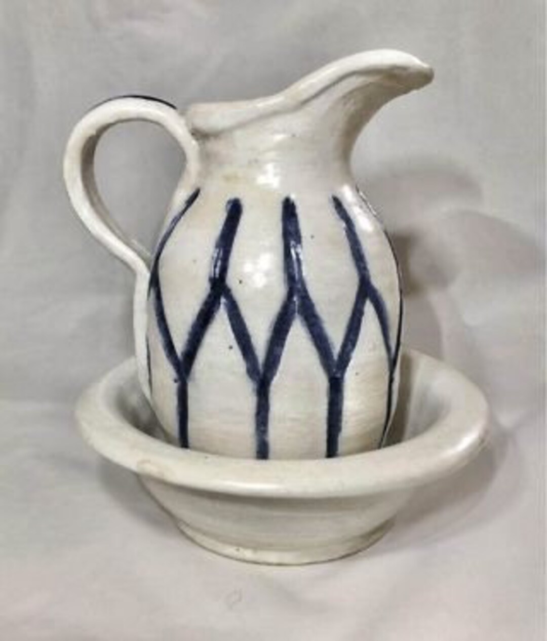 JD Signed Studio Art Pottery Ceramic Stoneware Pitcher and Bowl - Etsy