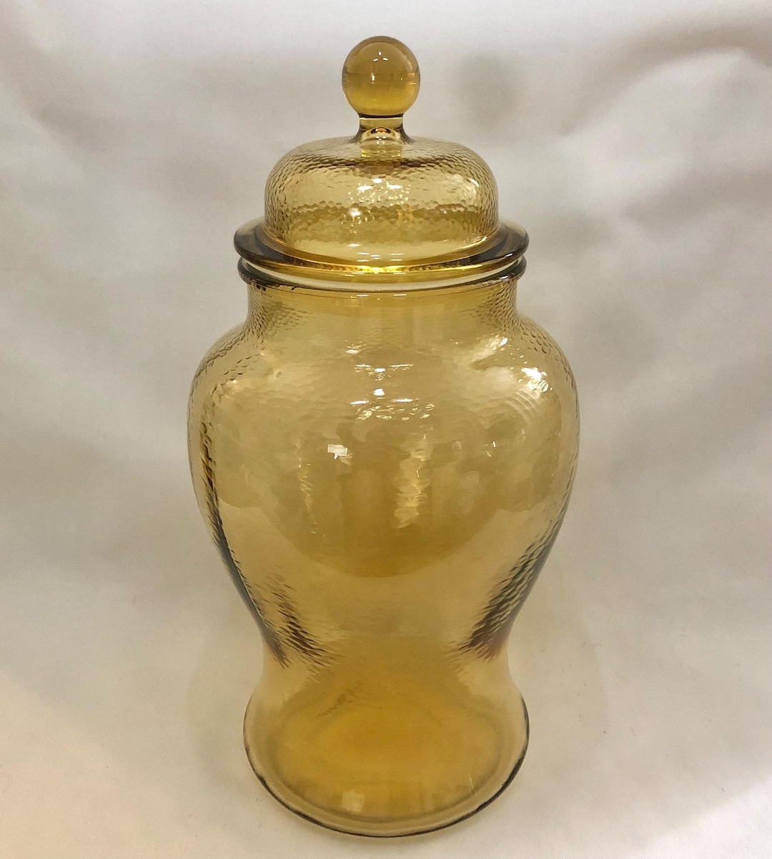 Indiana Glass Large Yellow Dimpled Apothecary Jar - Etsy