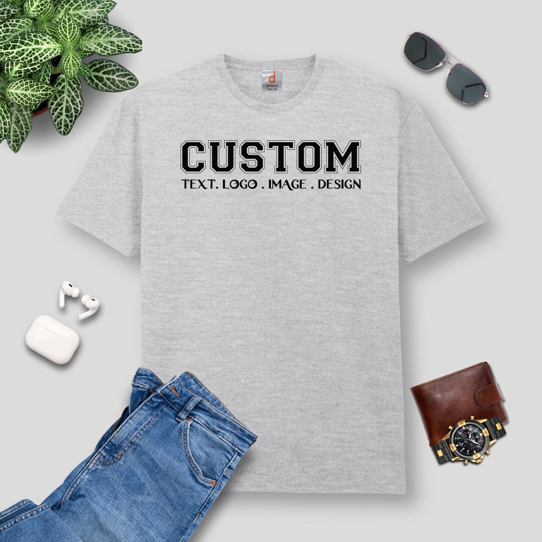 Custom Printed T-shirt: Personalized Text, Logo, Image - Unisex - Etsy