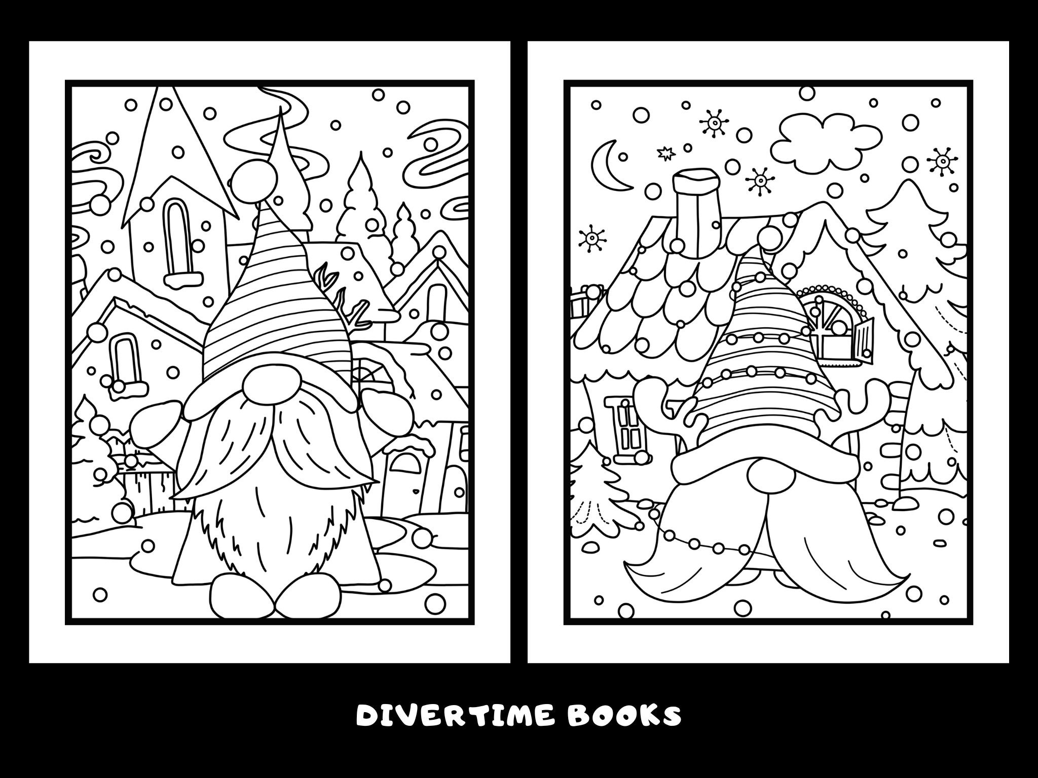 Christmas Gnomes Coloring Book | PDF to Download and Print | 50 ...