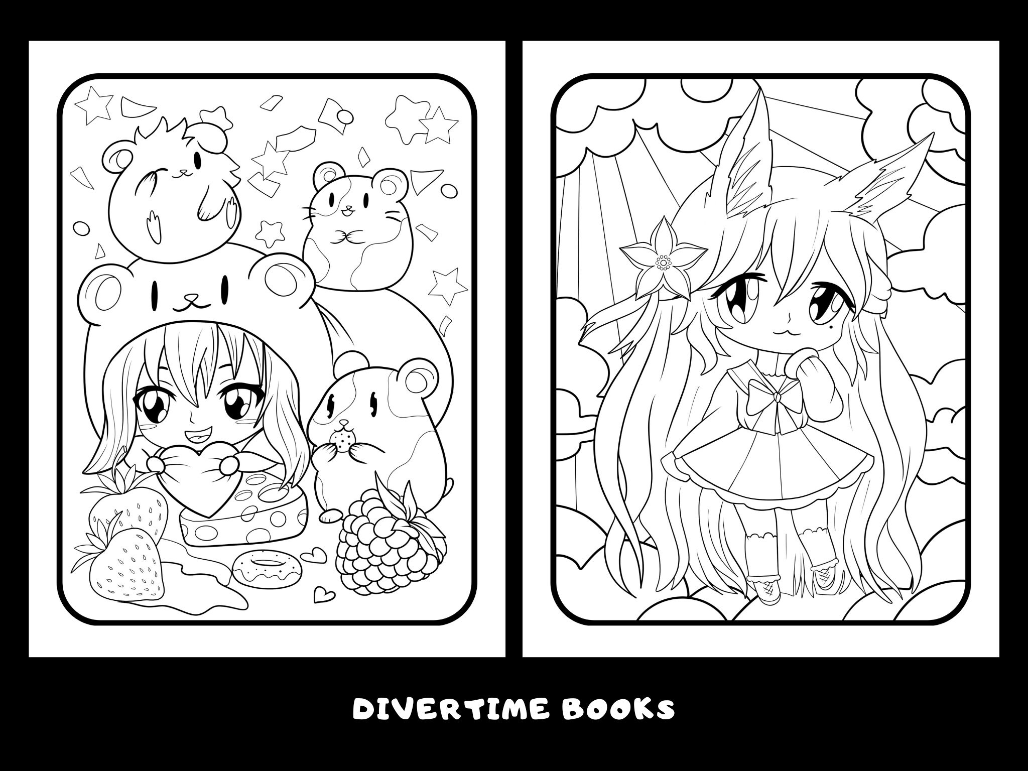 Coloring Book for Kids Chibi Kawaii Girls PDF to Download and Print 50 ...