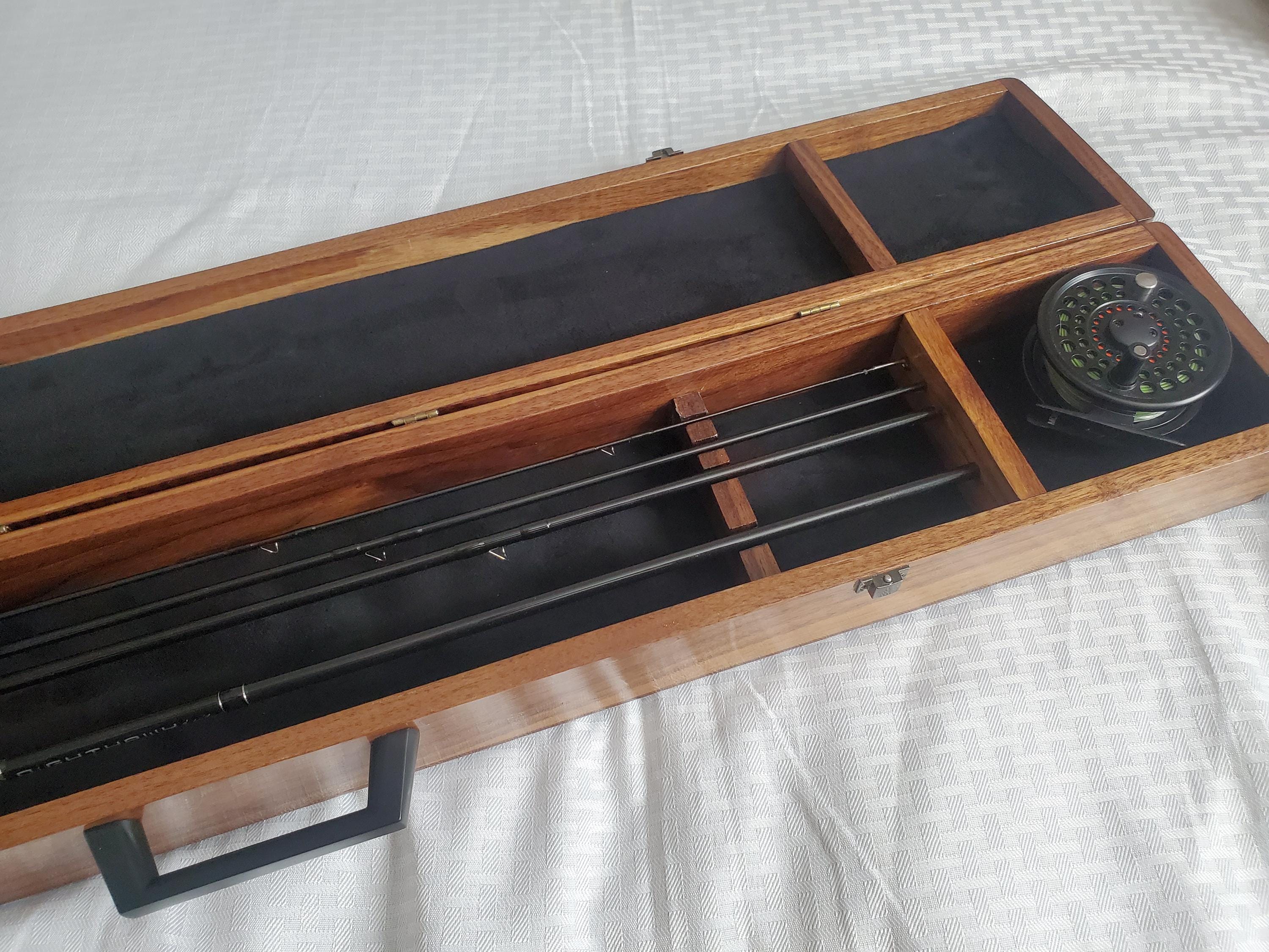 Walnut Fly Rod/reel Case With Fenwick Rod and Reel - Etsy