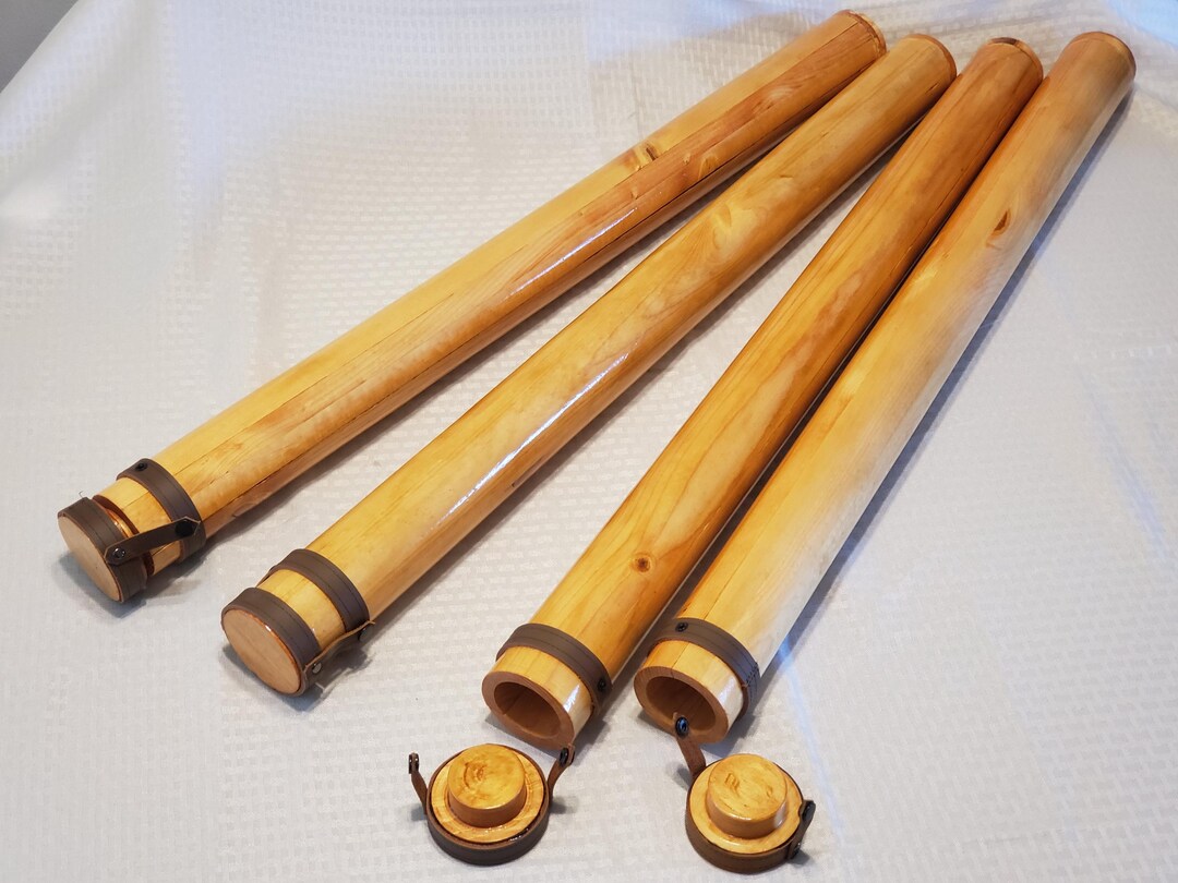 4 Pack of Wooden Fly Rod Cases - Etsy