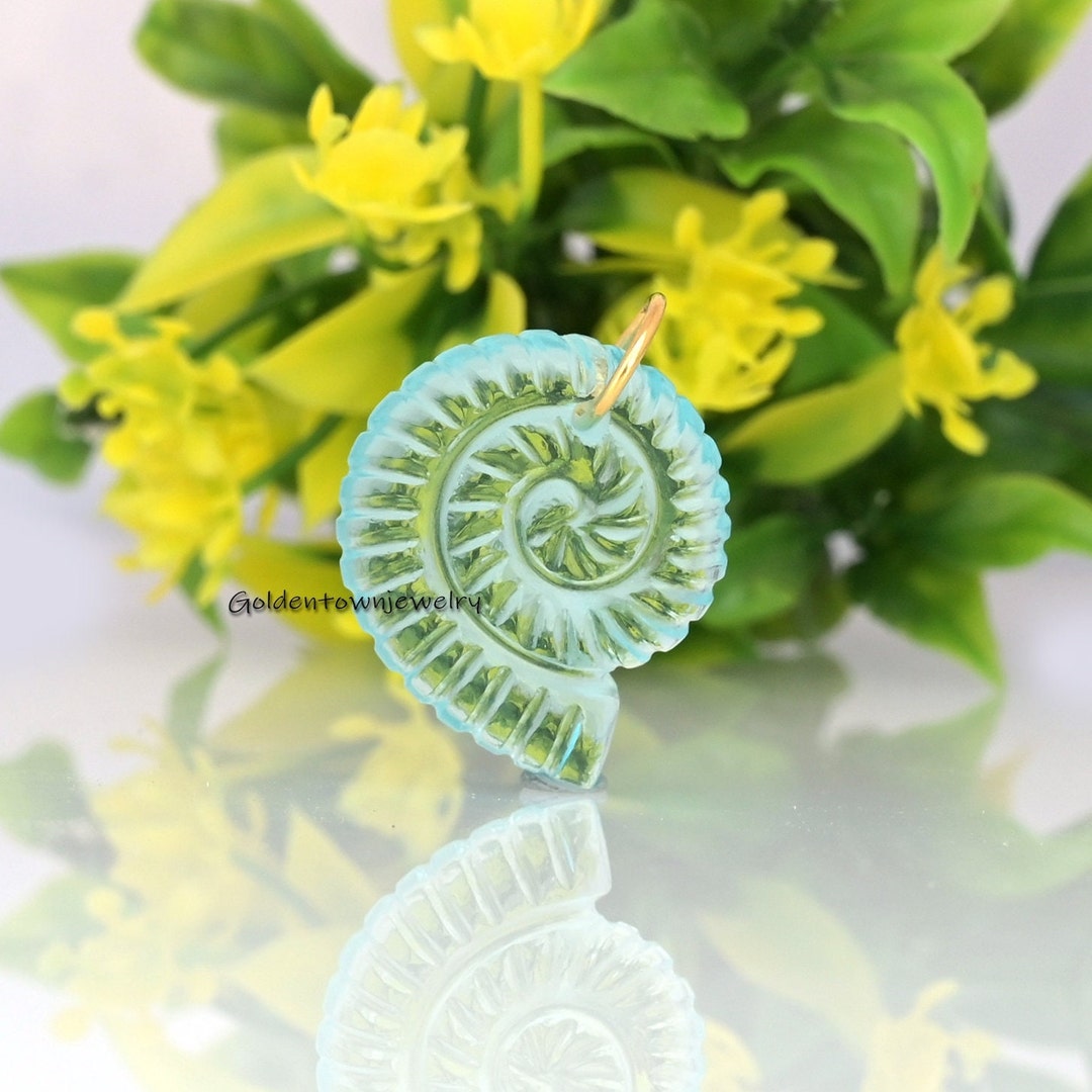 Gemstone Shell Pendant, Designer Shell, Beach Sea Shell Pendant, Gold ...