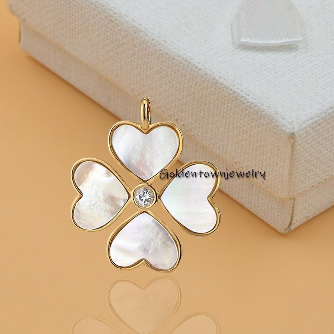 Gemstone Clover Pendant, Four Leaf Clover Pendant, Clover Pendant ...