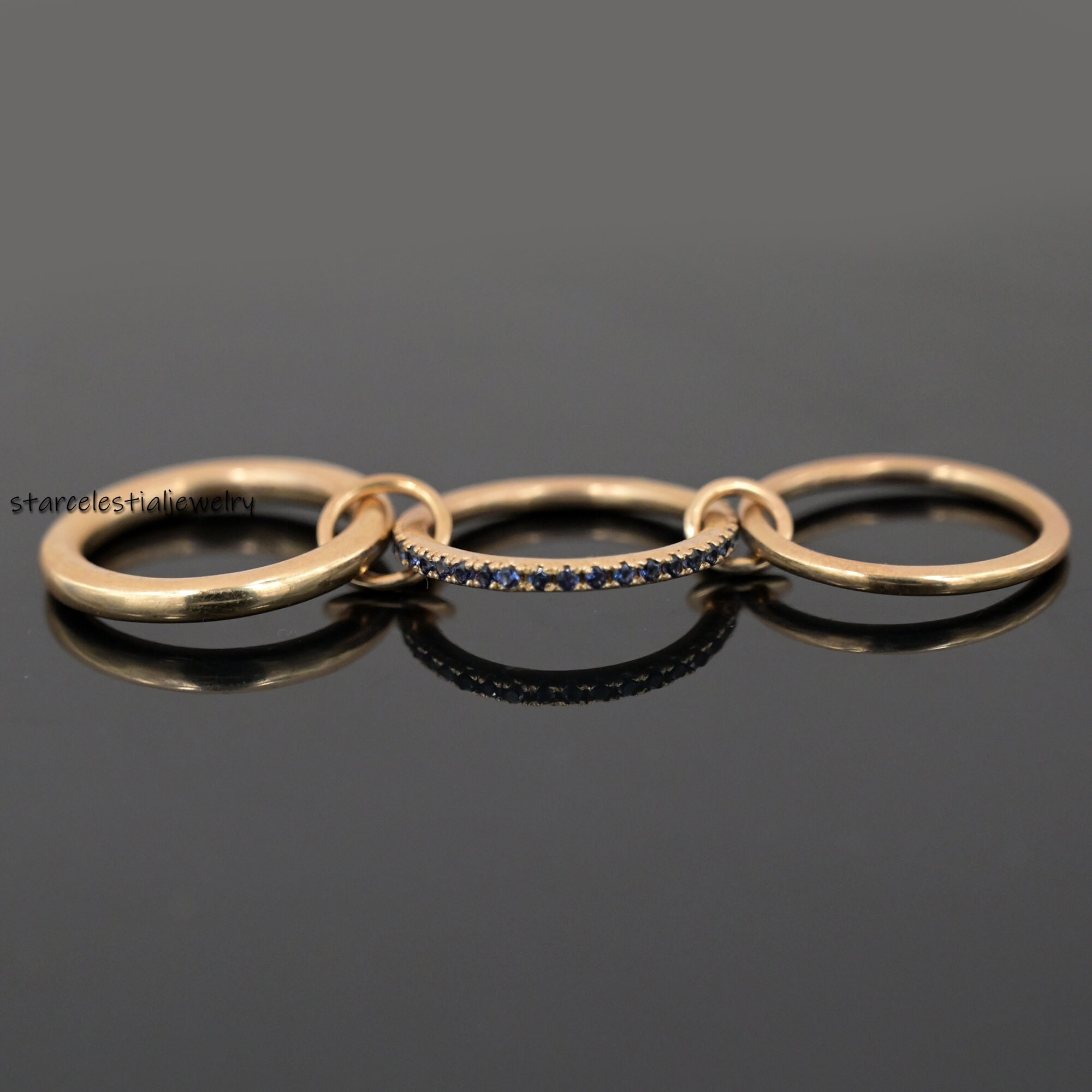 925 Silver Connector Band Ring, Diamond Connector Band Ring, Multi Link ...