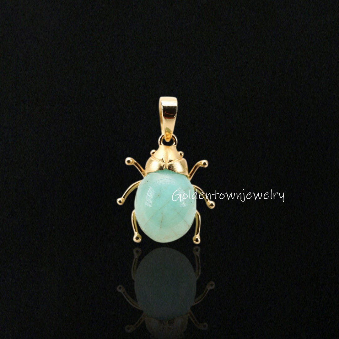 925 Silver Gemstone Scarab, Turquoise Scarab Charm, Hand Carving Scarab ...