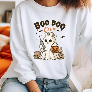 Boo Boo Crew Nurse Sweatshirt, Funny Halloween Nurse Sweatshirt, Cute ...