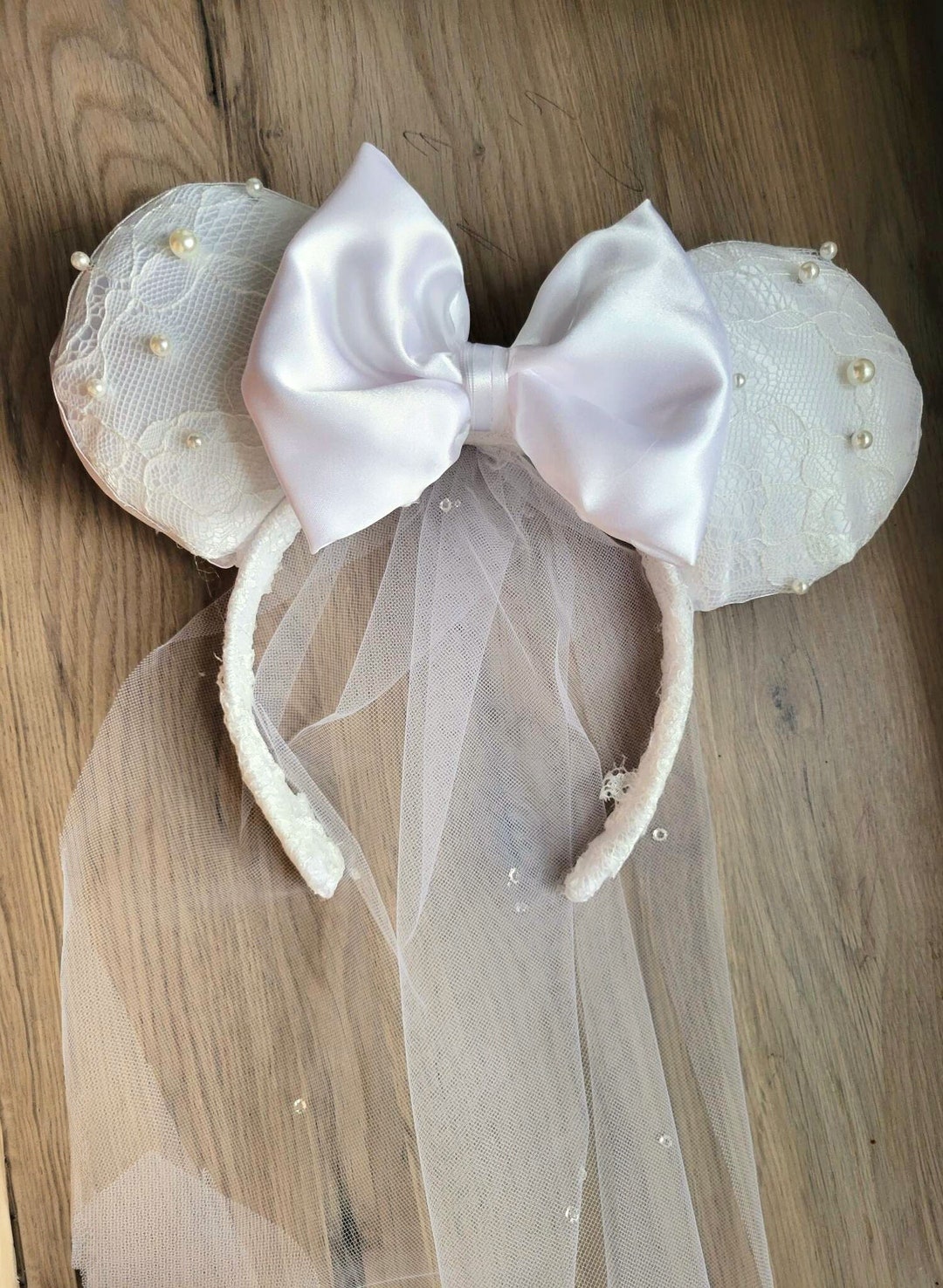 Bridal Minnie Bride Pearl Inspired Ears| Bride Ears| Mickey Inspired ...