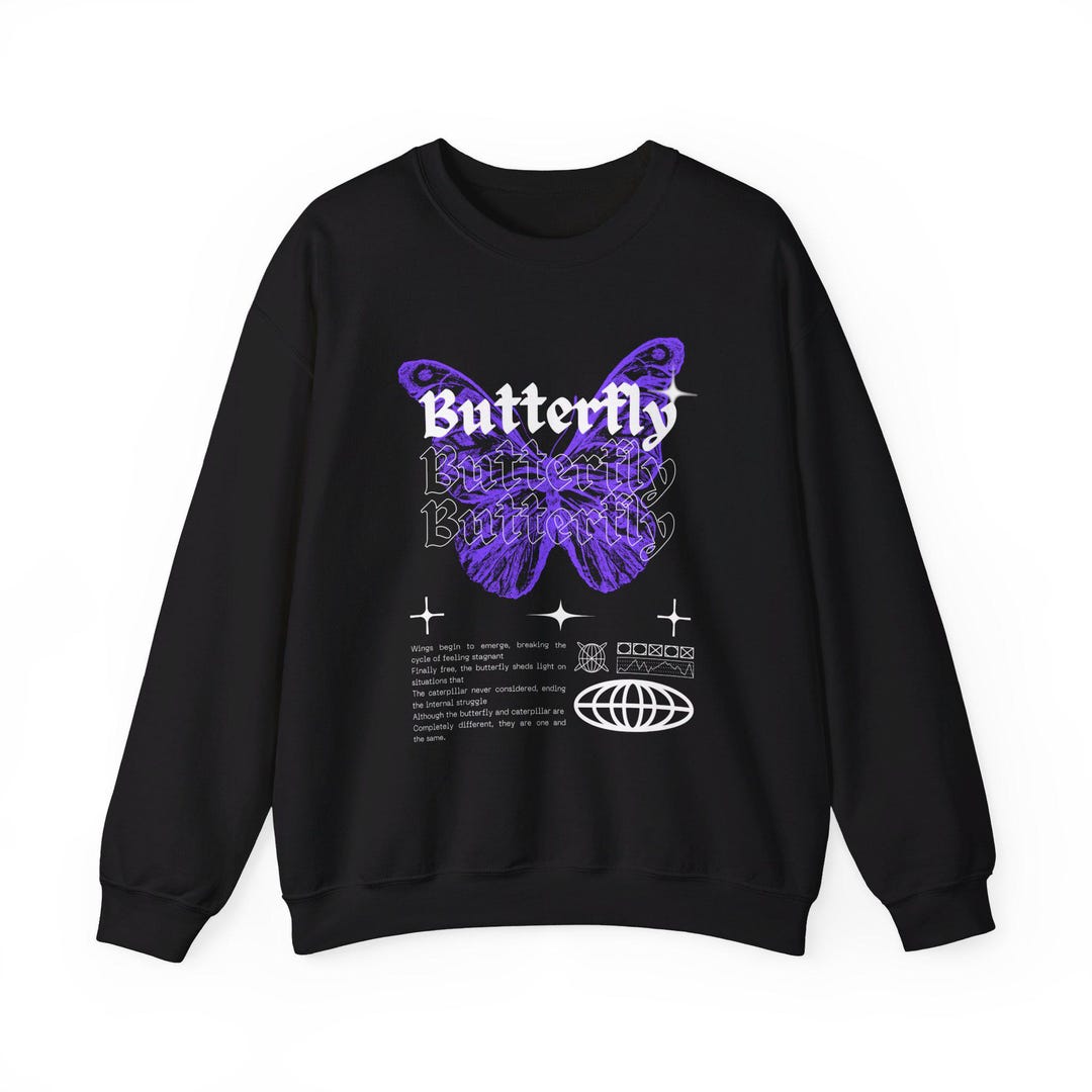 Kendrick Lamar Sweatshirt - Purple Butterfly Crewneck Sweatshirt - to ...