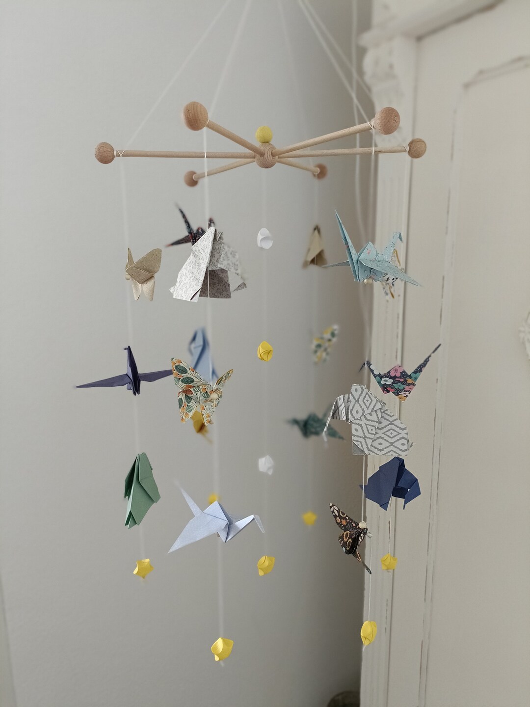 Origami Baby Mobile With Elephant, Crane, Butterfly and Star - Etsy