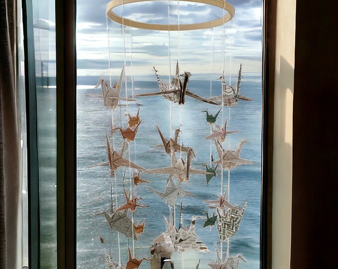Personalized Mobile Origami Cranes Baby Birth Baby Gifts Nursery ...