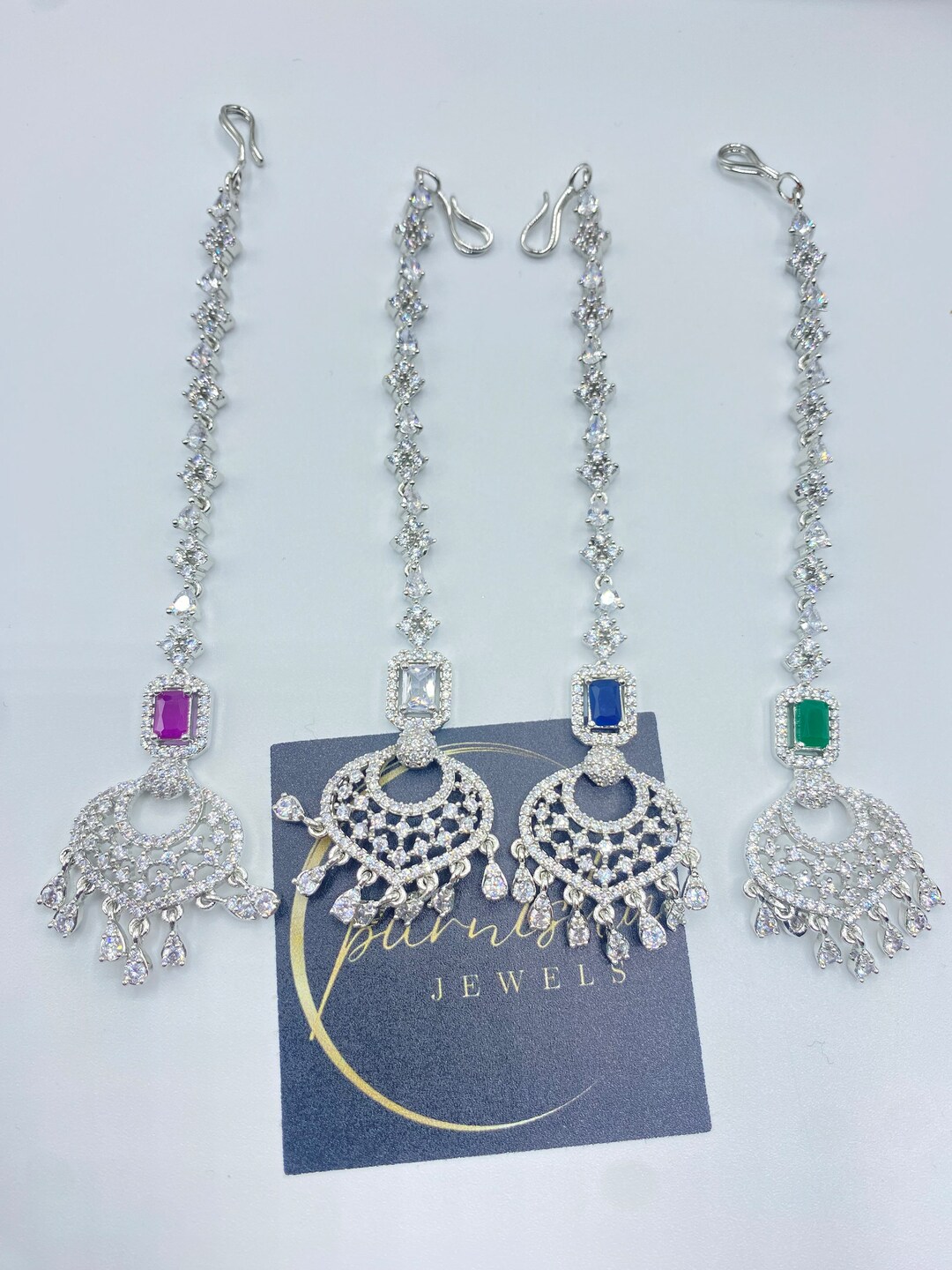 American Diamond Small Maang Tikka/ Cz Diamond Maang Tikka/ Indian ...