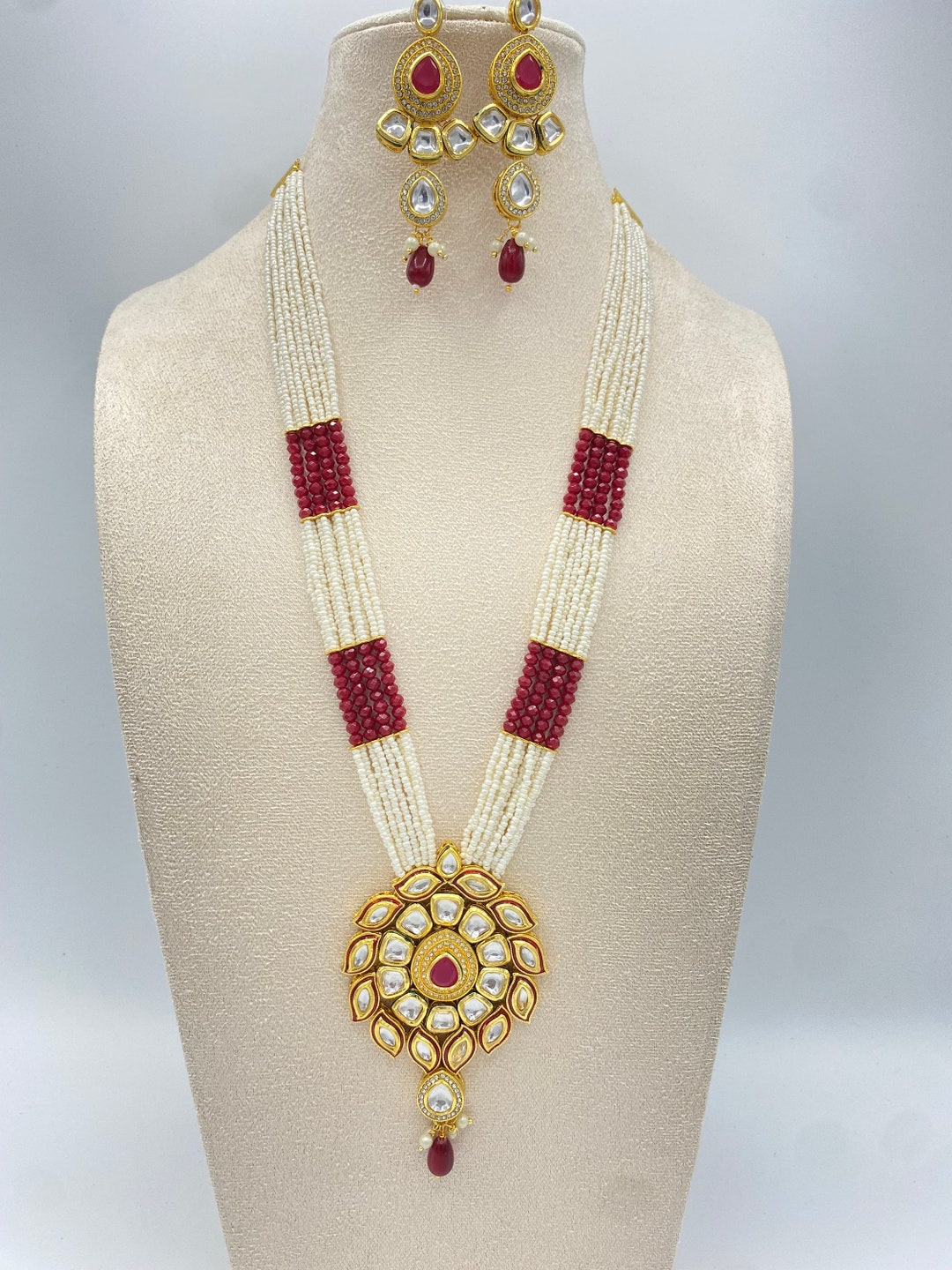 Long Kundan Rani Haar: Indian Pakistani Polki Necklace - Etsy
