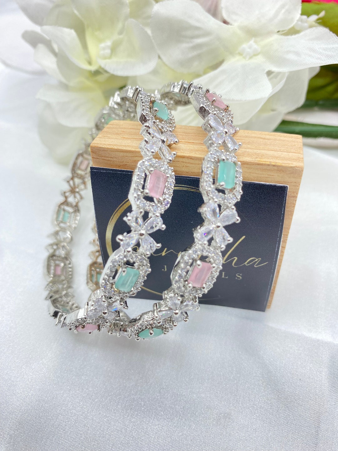 AD Stone Indian Bangles: Bollywood Kangan Jewelry (2.8) - Etsy