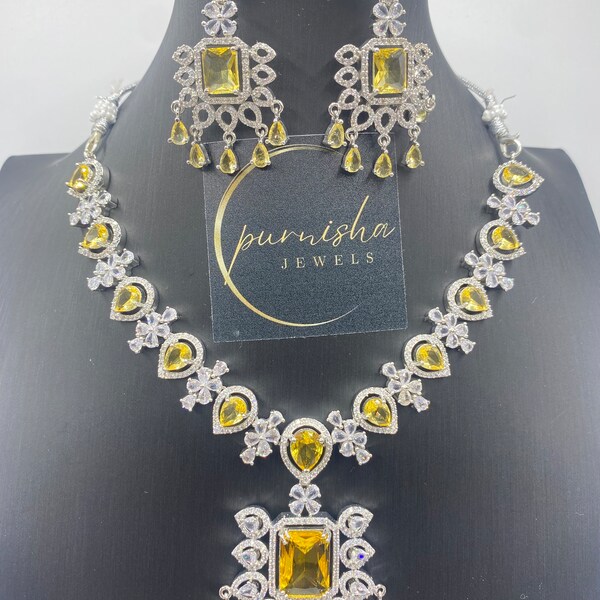 Cz Choker Jewelry Set - Etsy