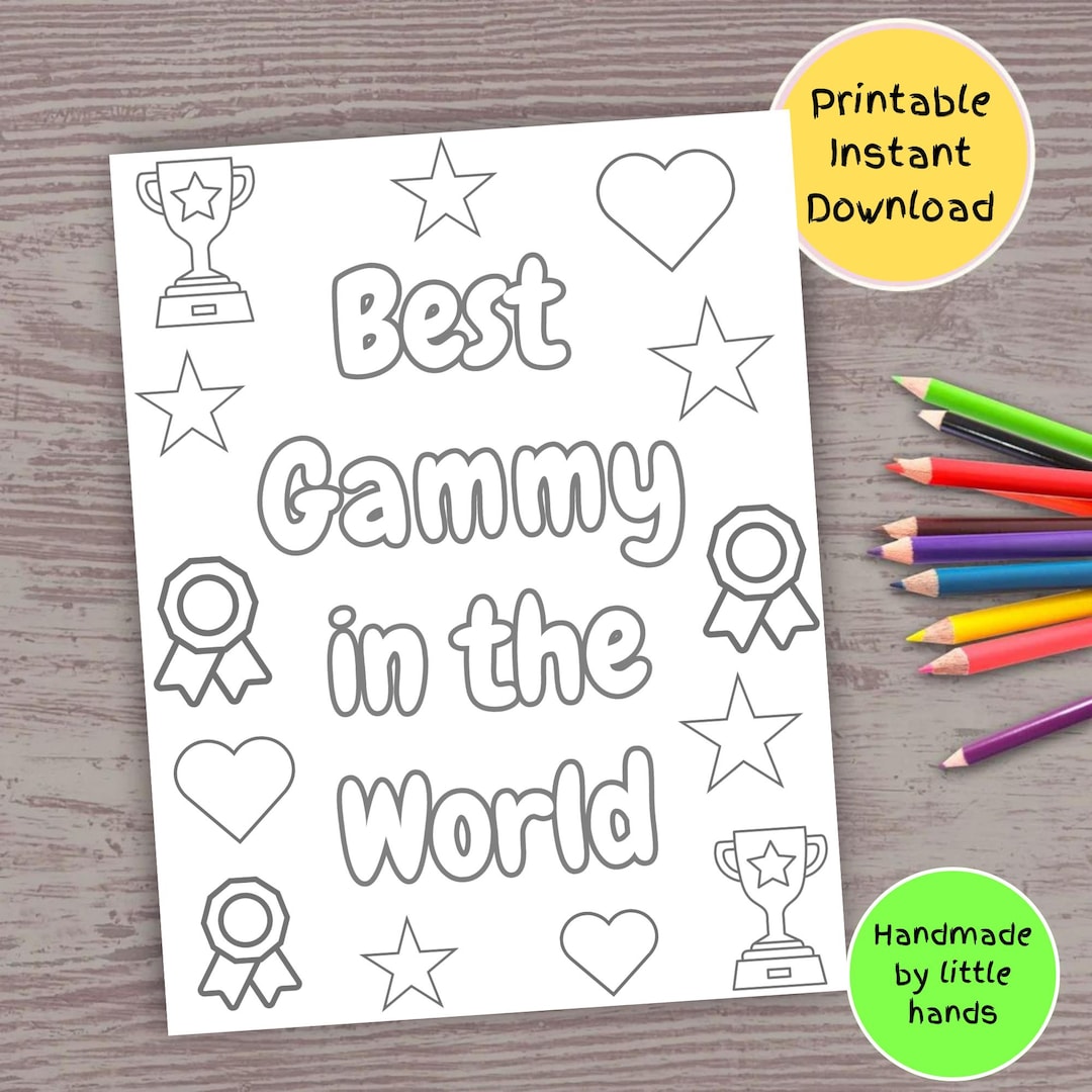 Best Gammy Coloring Page for Kids Printable Colouring Sheet Handmade ...