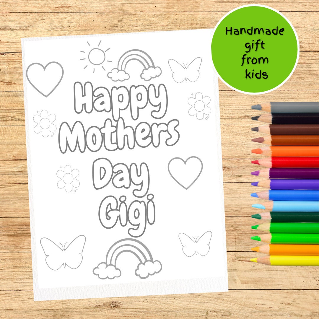 Mother's Day Gigi Coloring Page: Gift From Grandkids (digital Download ...