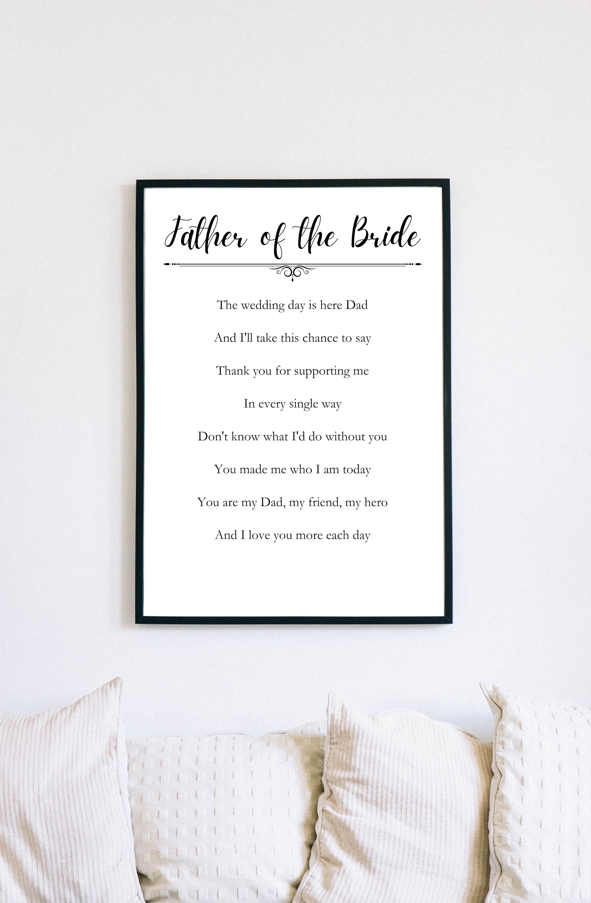 Father of the Bride Poem, Wedding Gift for Dad (digital Download) - Etsy