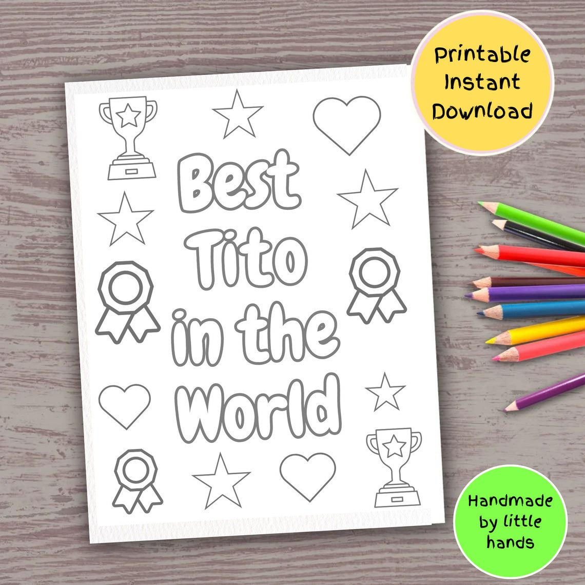 Best Tito Printable Coloring Page for Kids Handmade Diy - Etsy