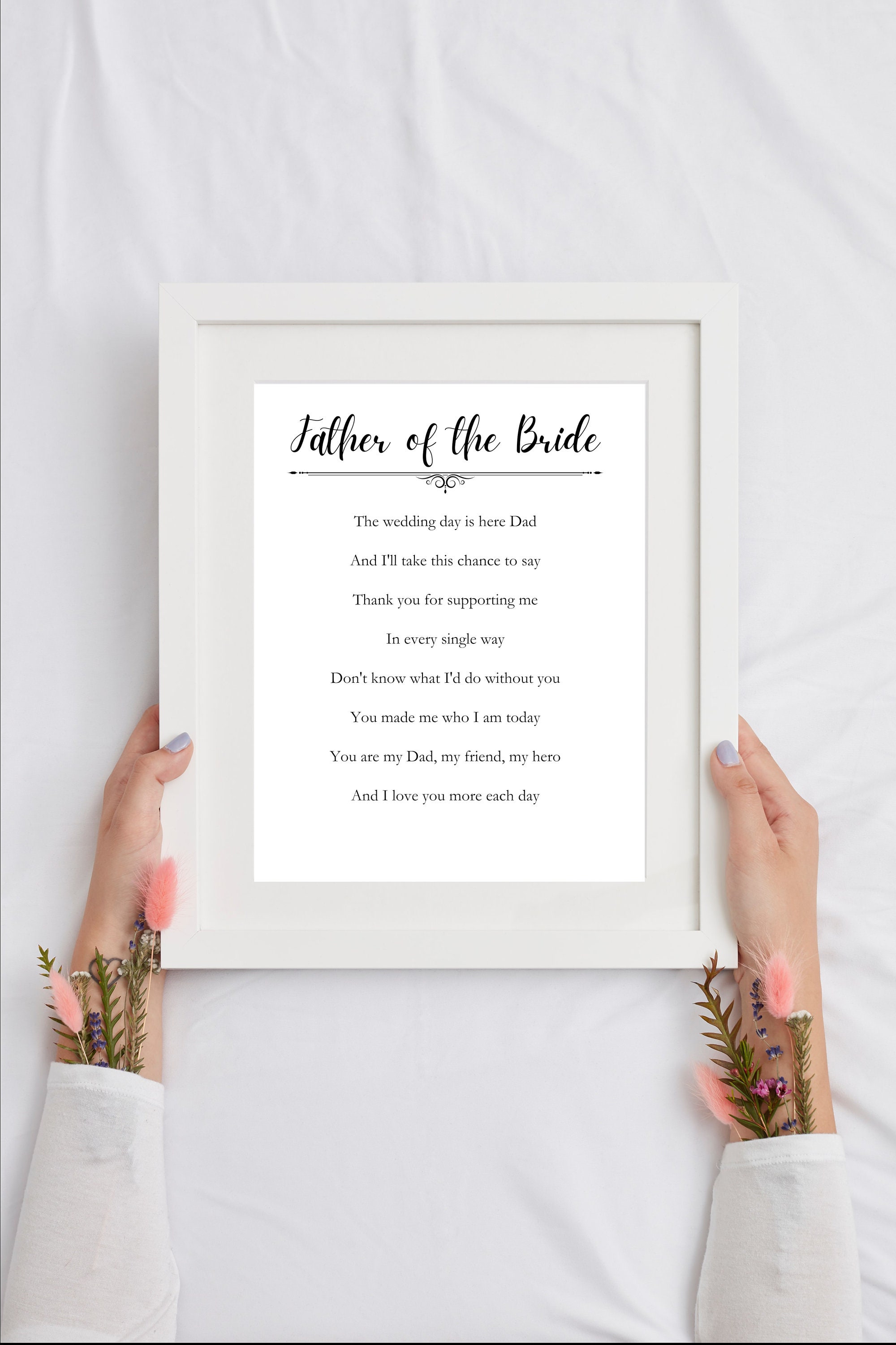 Father of the Bride Poem Printable Handmade Meaningful Thank You ...