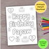 Happy Fathers Day Papaw Printable Coloring Sheet for Kids Toddlers ...