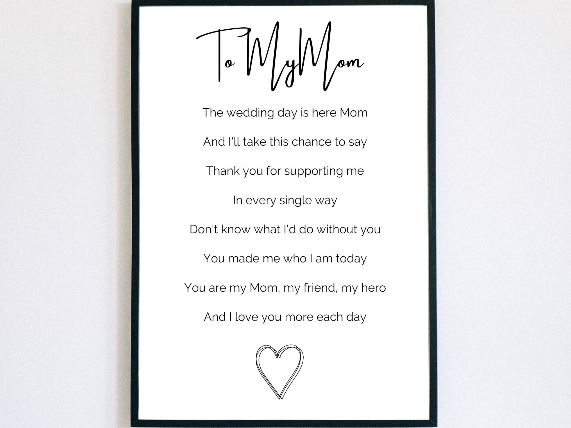 Mother of the Bride Poem Print, Wedding Gift for Mom (digital Download ...