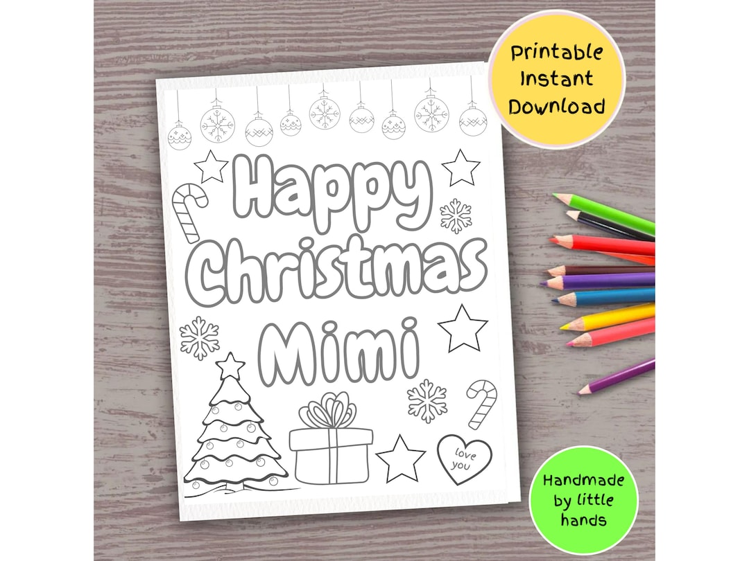 Happy Christmas Mimi Printable Coloring Sheet for Kids Art Craft ...