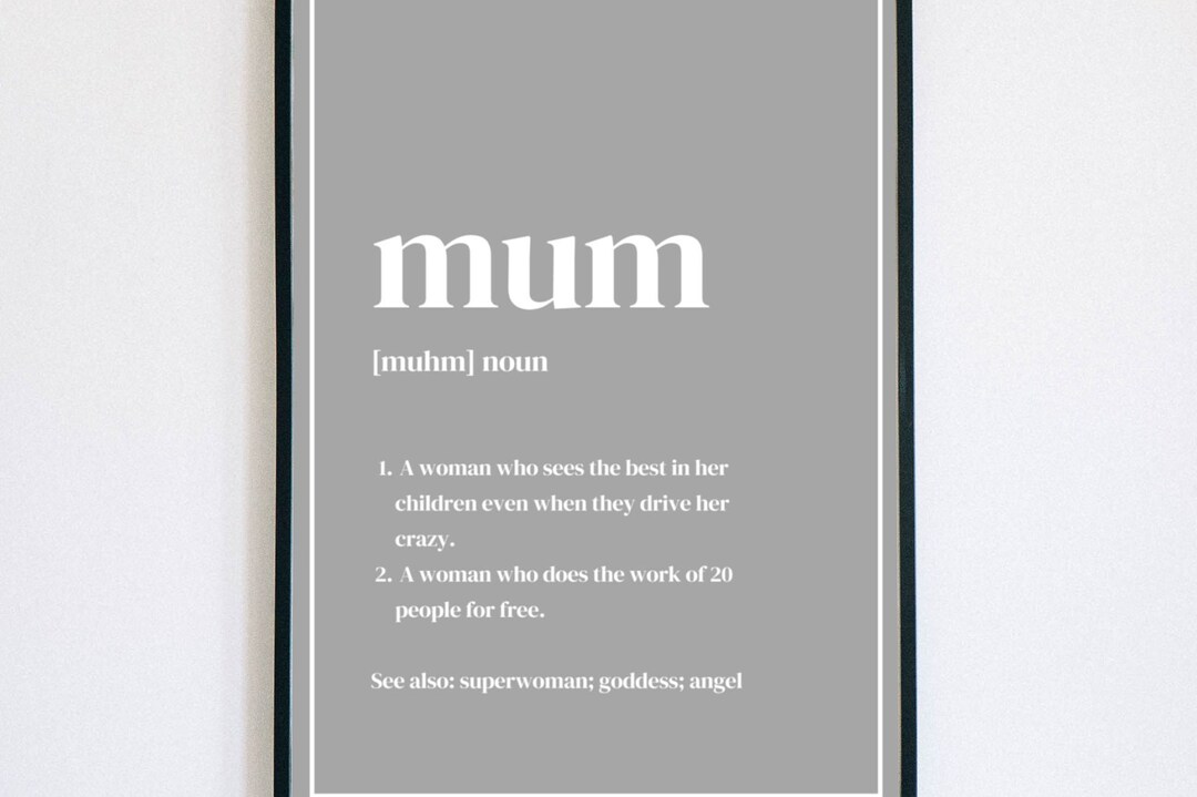 Printable Art Definition of Mum Instant Download - Etsy
