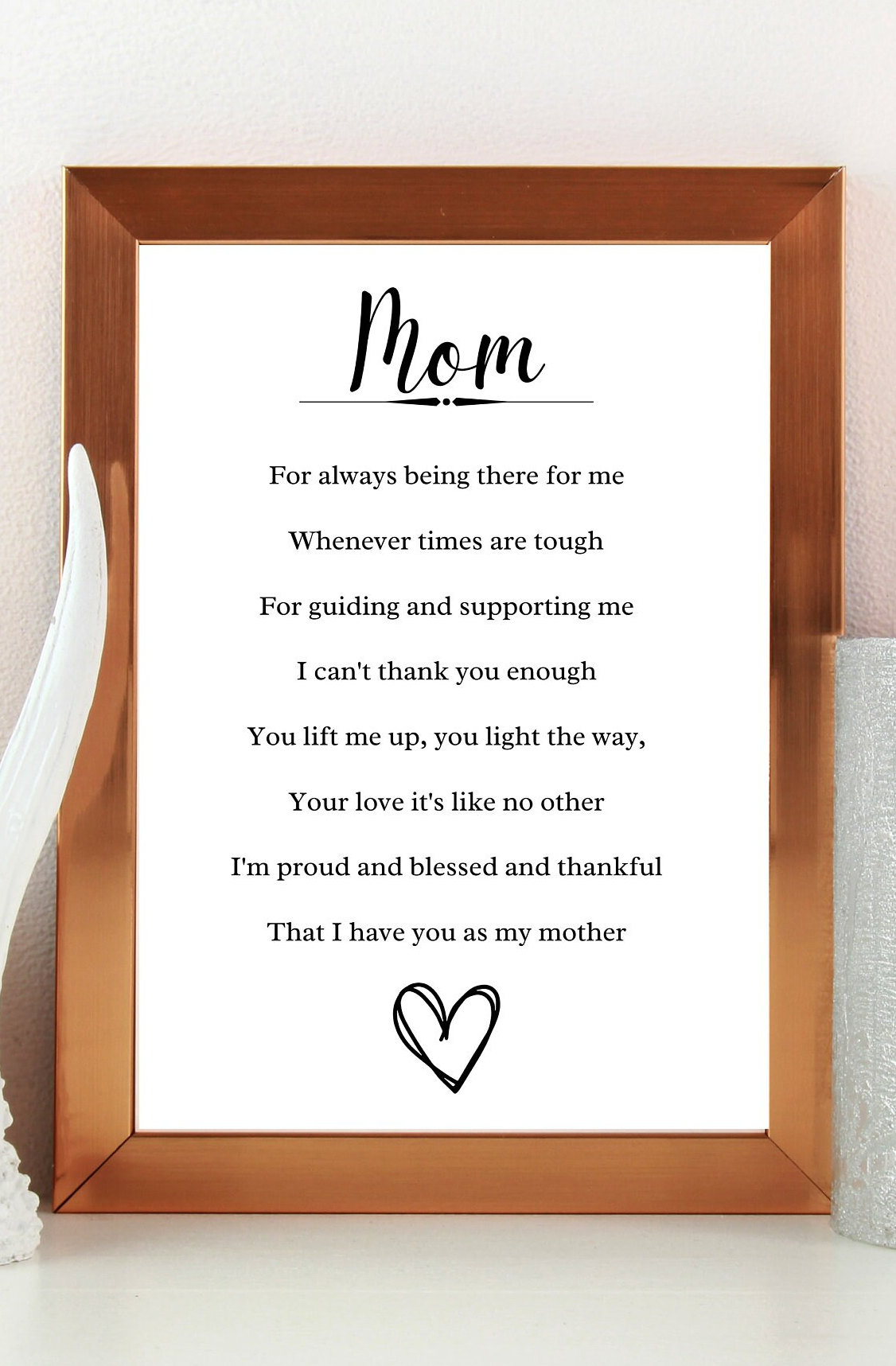 Thank You Mom Poem Mothers Day Printable Instant Download,l Poem for ...