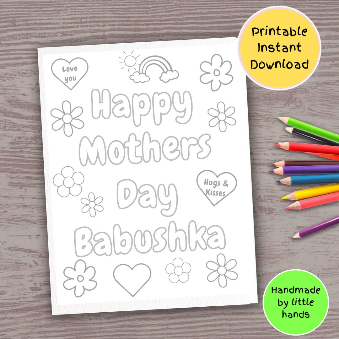 Happy Mother's Day Babushka Printable Coloring Sheet for Kids Coloring ...