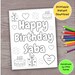 Happy Birthday Saba Coloring Page for Kids Coloring Sheet Activity ...
